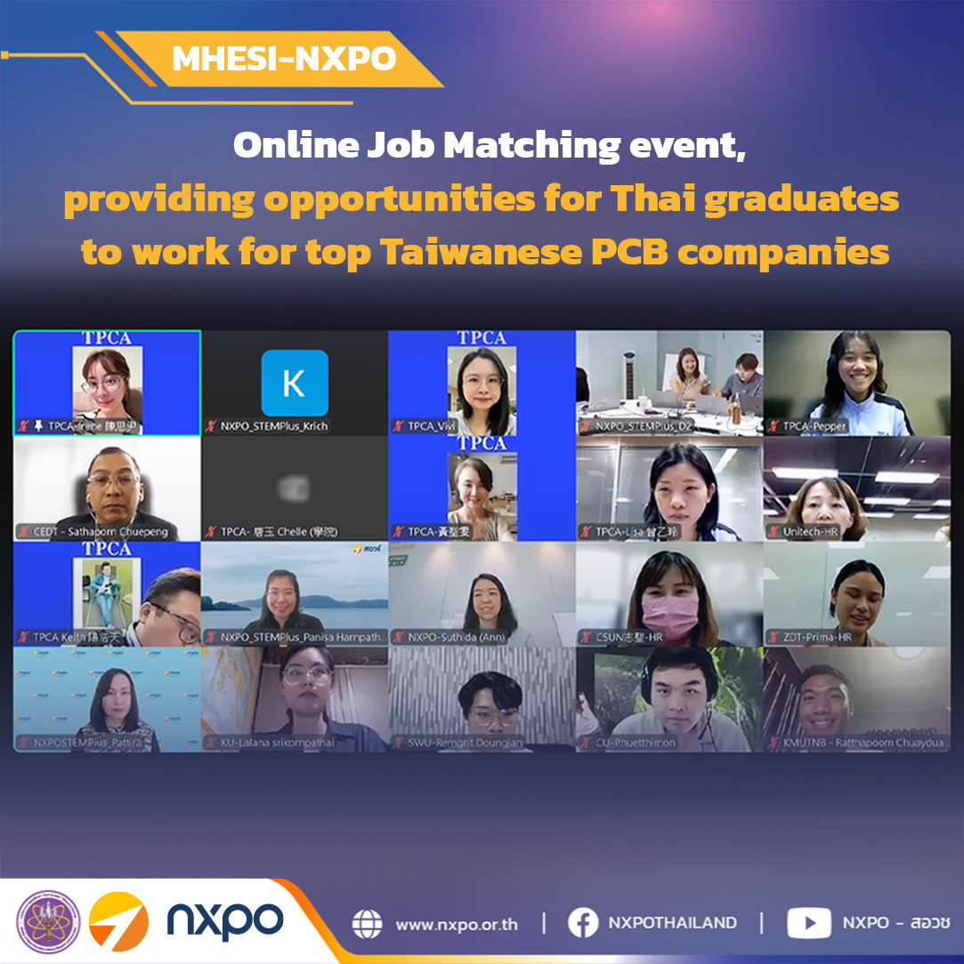 MHESI-NXPO and partners host Online Job Matching event, providing opportunities for Thai ...